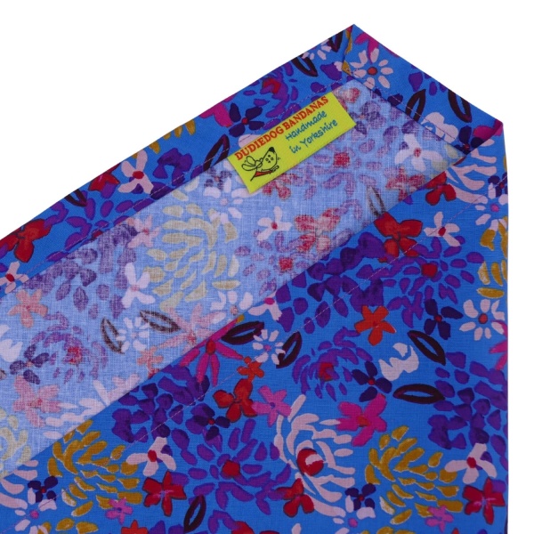 Funky Floral Dog Bandana (Blue) - Dudiedog