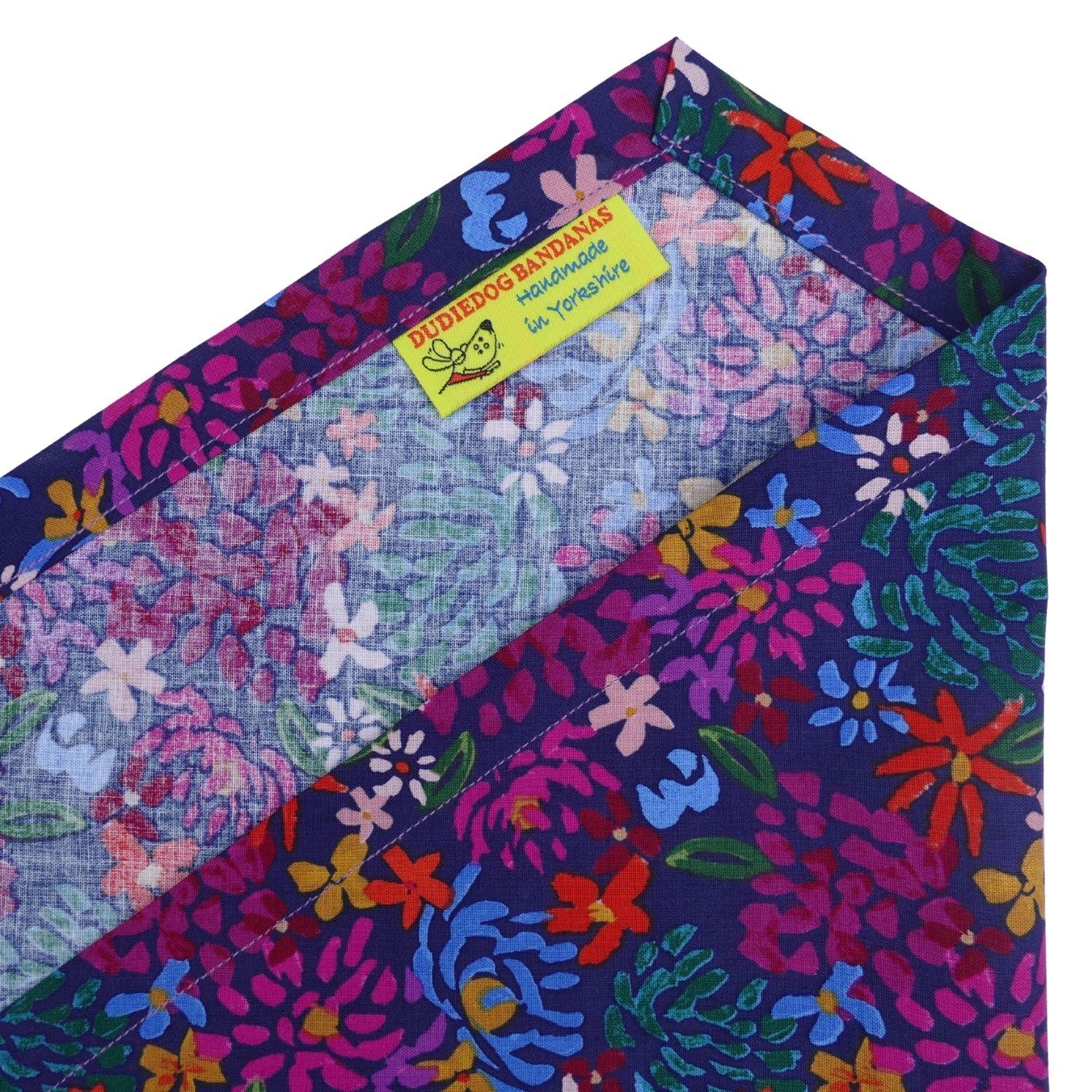 Funky Floral Dog Bandana ( Navy Blue) - Dudiedog