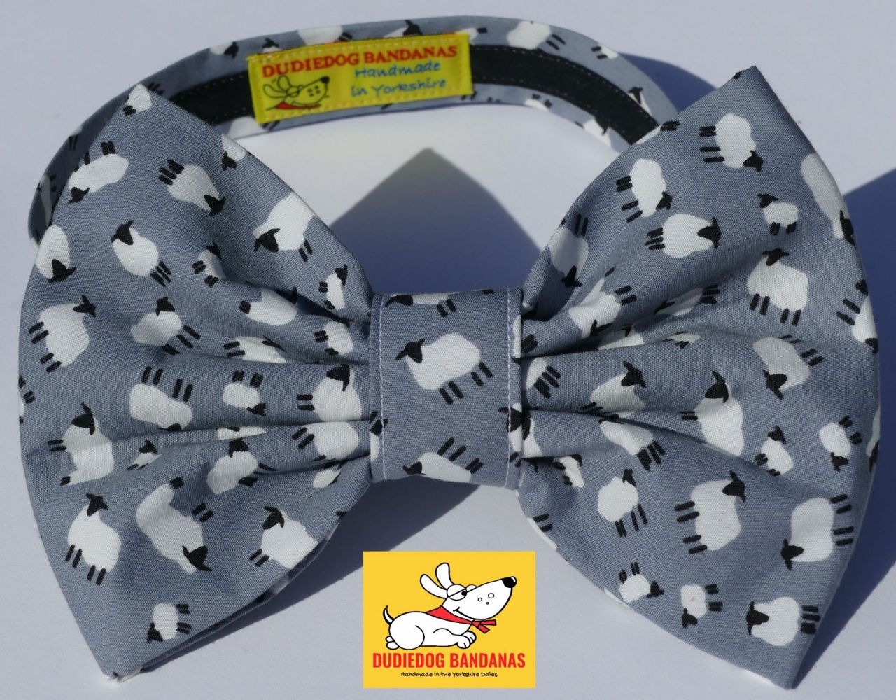 Grey Sheep Dog Bow Tie - Dudiedog
