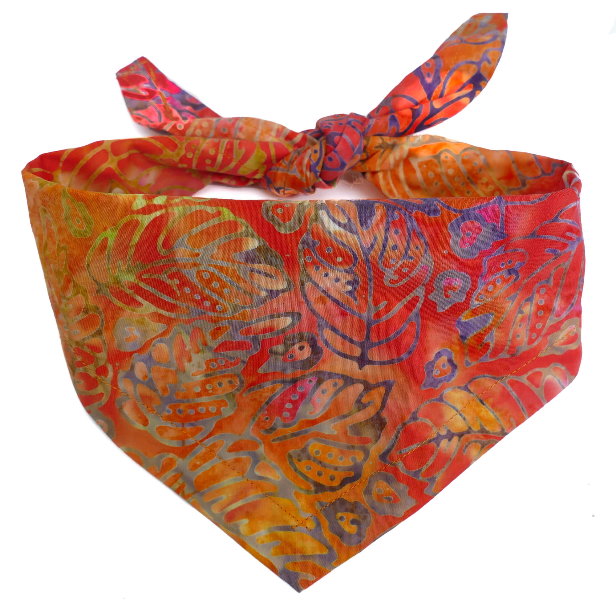 Orange Batik Dog Bandana - Dudiedog