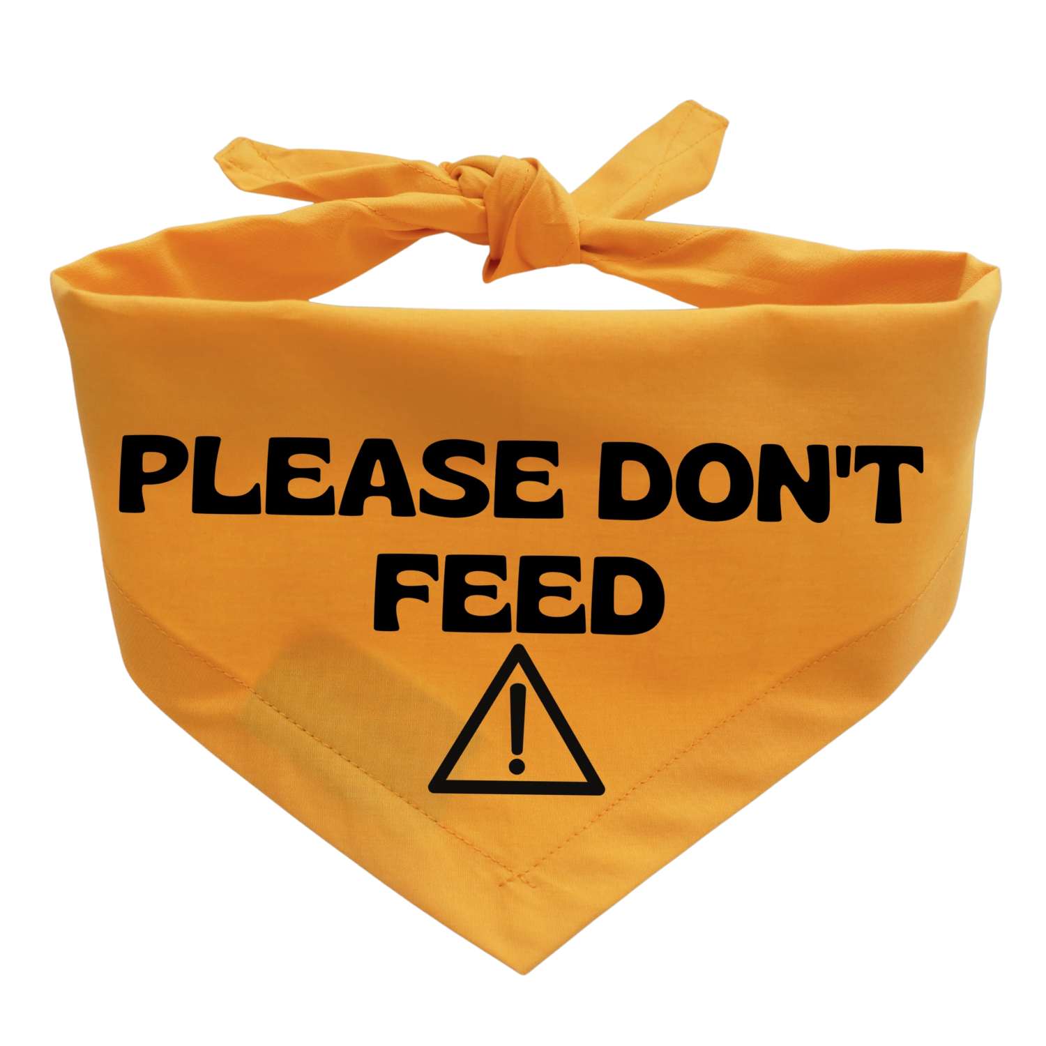 Please Don't Feed Yellow Warning Dog Bandana - Dudiedog